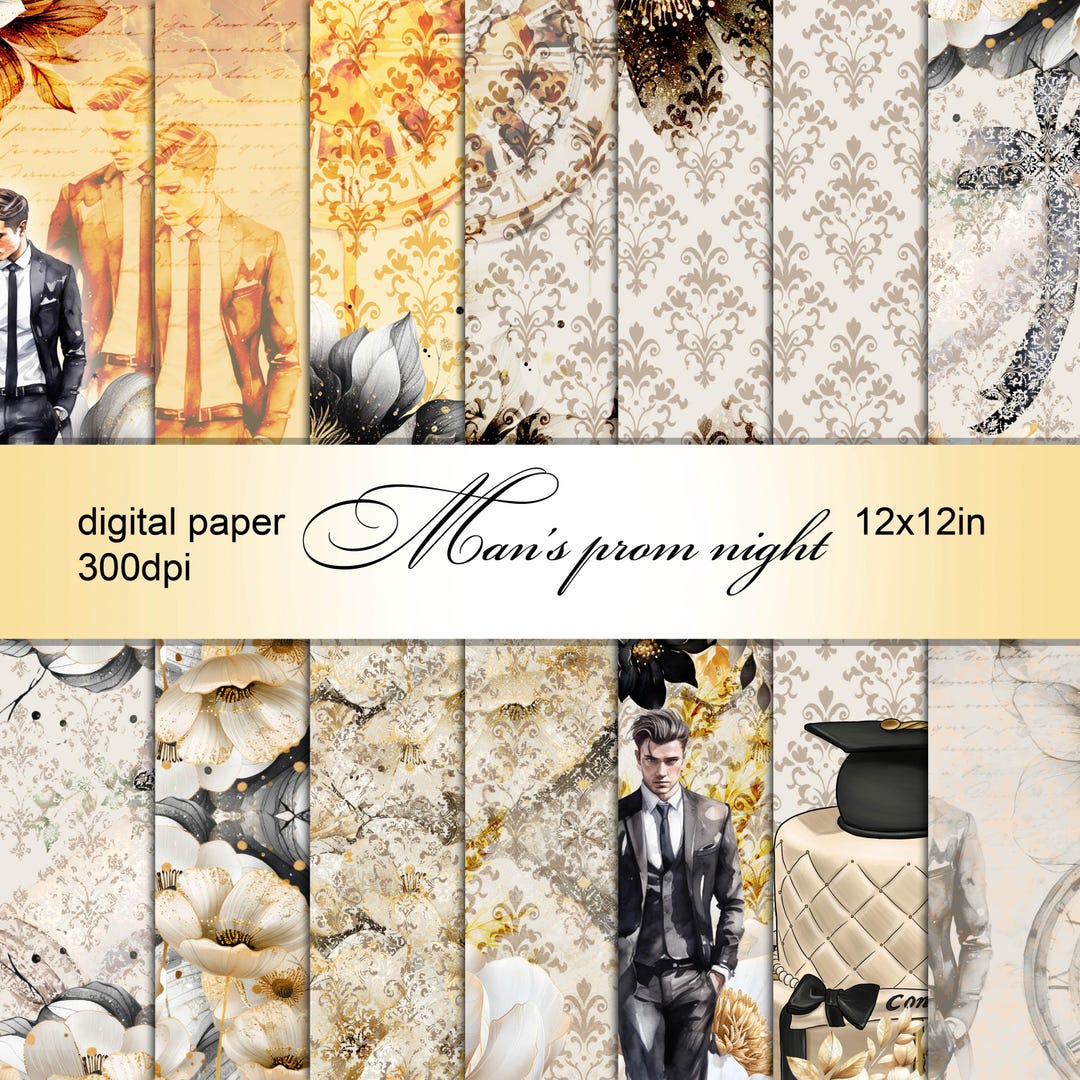 14 Digital Paper Graduation Boy Scrapbook School Male Men Paper Digital ...