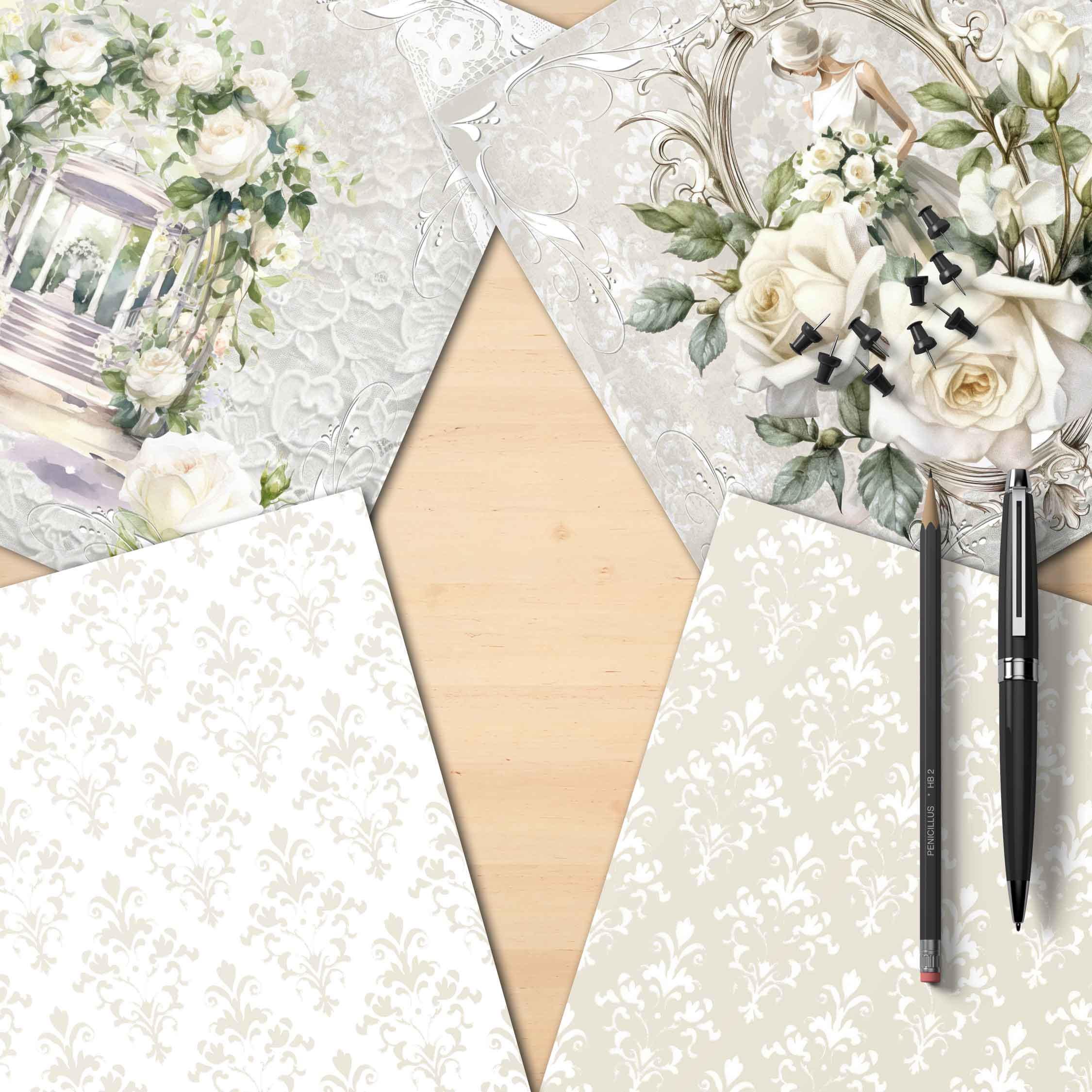 14 Digital Paper Bridal Scrapbook Wedding Paper Digital Background ...