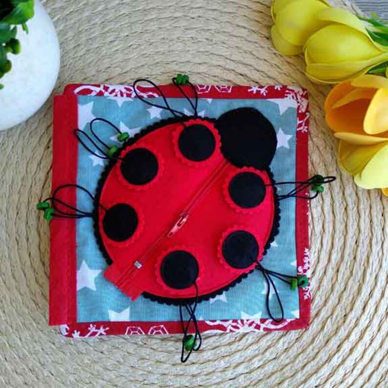 Page Quiet Book Ladybug Pdf Tutorial Page Busy Book Diy Kid Book Kid ...