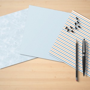 14 Digital Paper Blue Baby Boy Scrapbook Teddy Bear Paper Digital ...