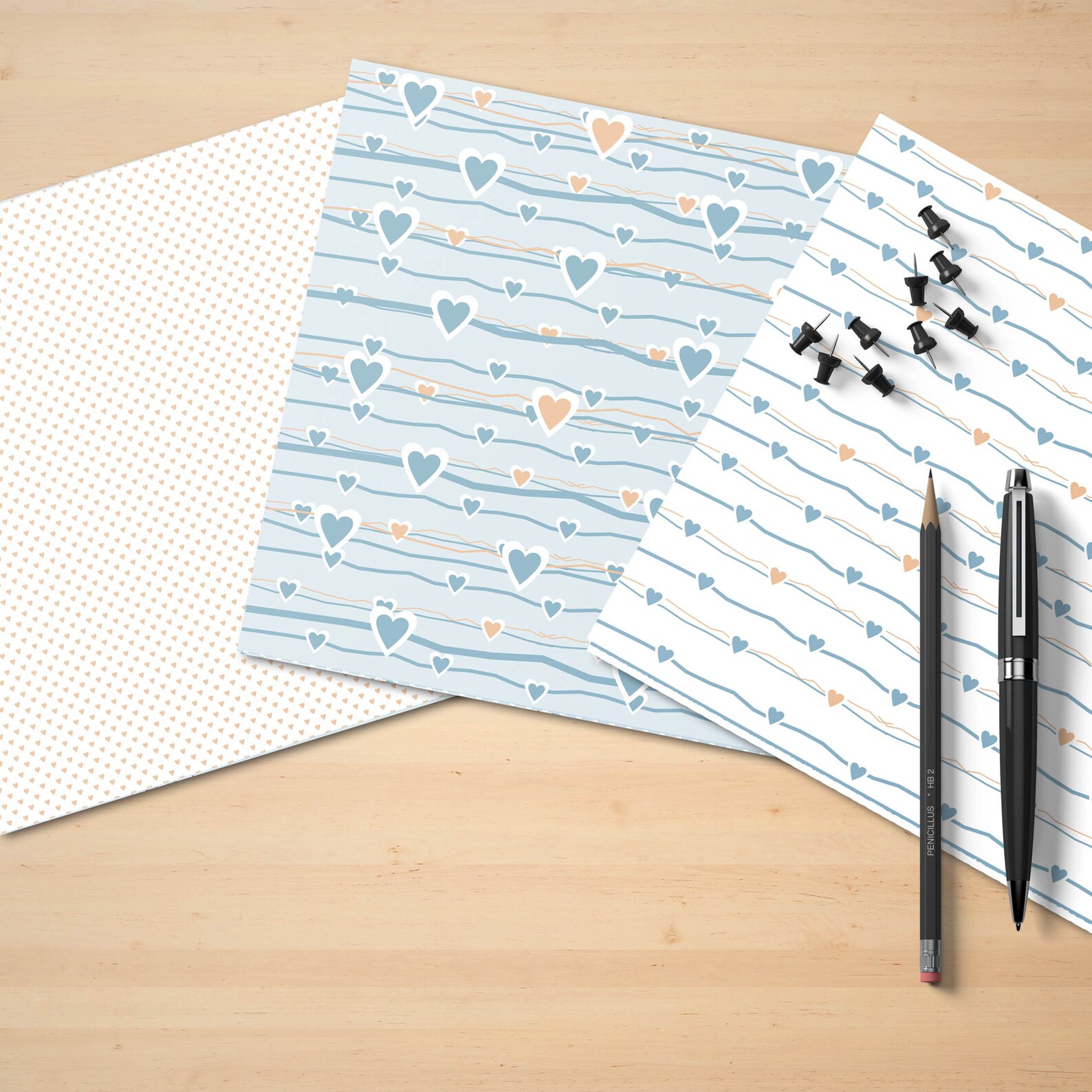 14 Digital Paper Blue Baby Boy Scrapbook Teddy Bear Paper Digital ...