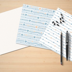 14 Digital Paper Blue Baby Boy Scrapbook Teddy Bear Paper Digital ...