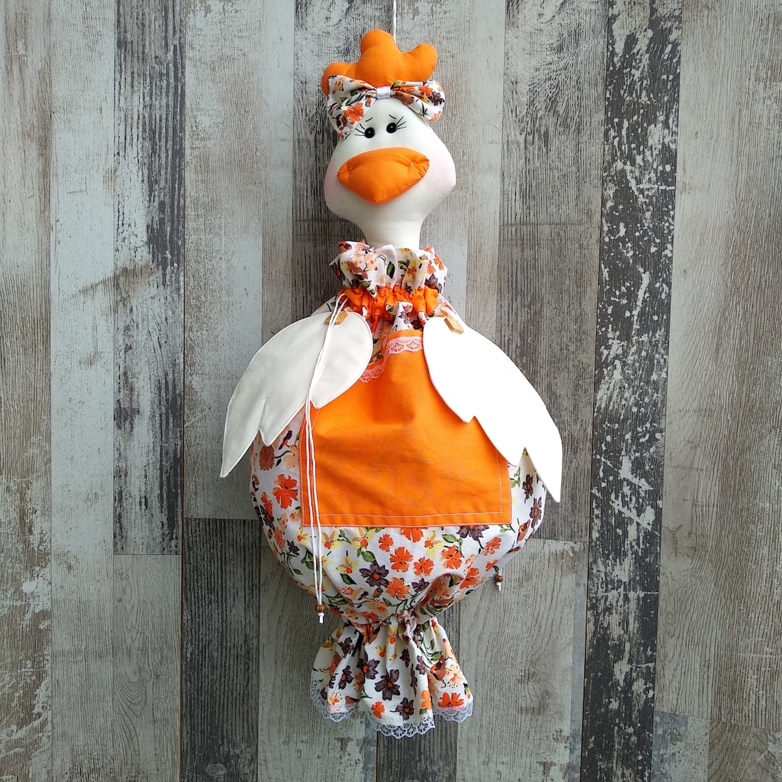 Cute Chicken Hen Plastic Bag Holder Kitchen Storage Bag Grocery Plastic ...