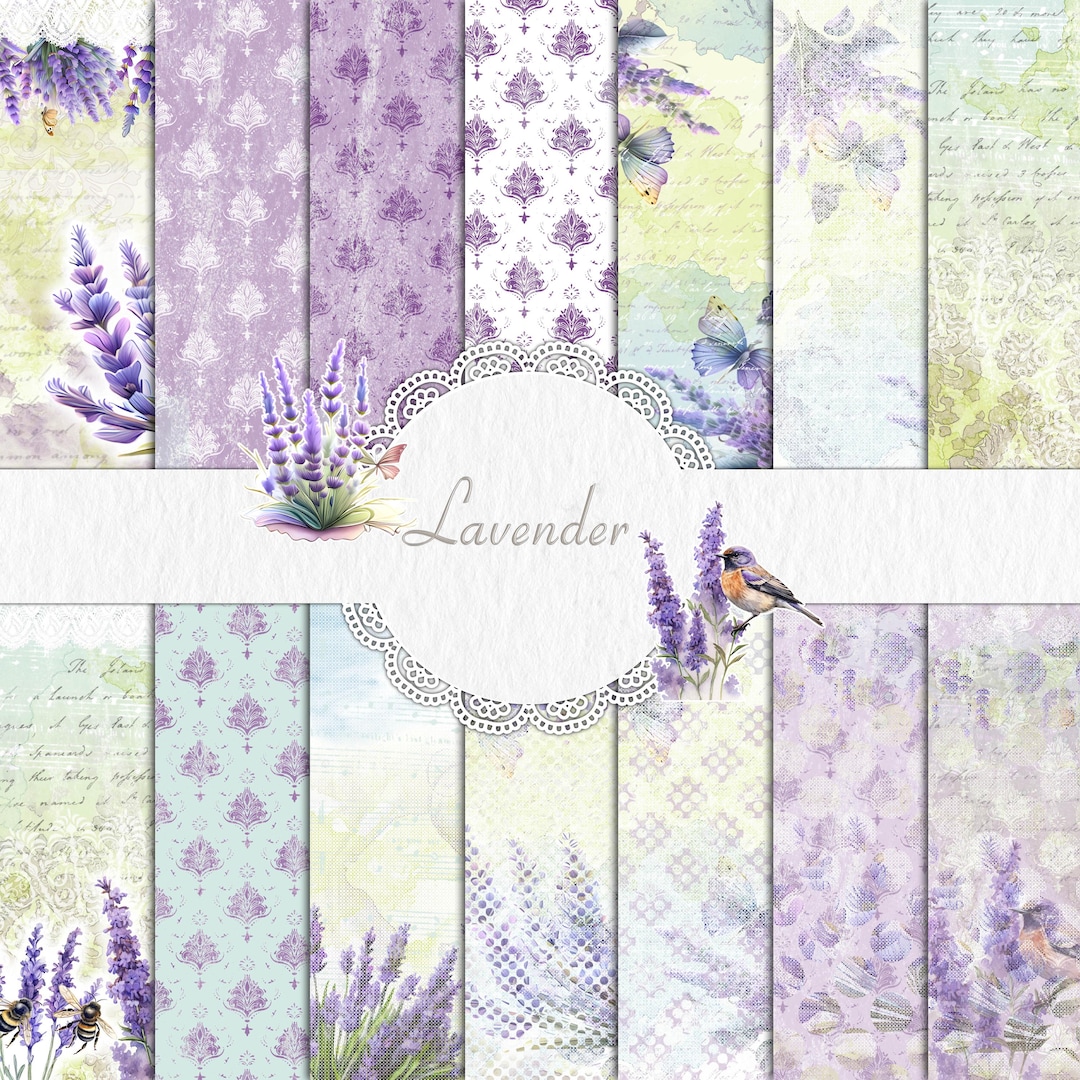 14 A4 Digital Paper Lavender Scrapbook Paper Digital Background Pattern ...
