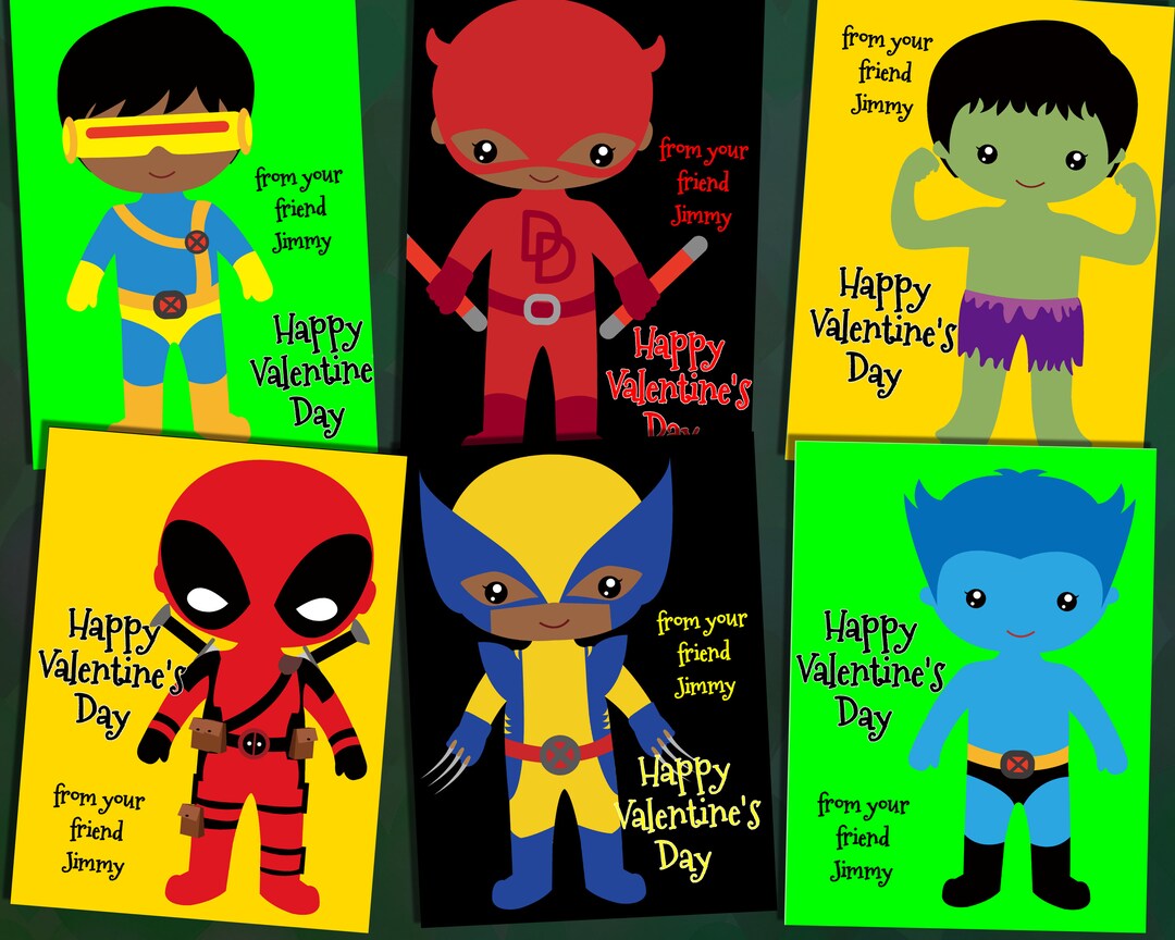 Super Heroes VALENTINE'S DAY Card, Boys of Color Valentine Card ...