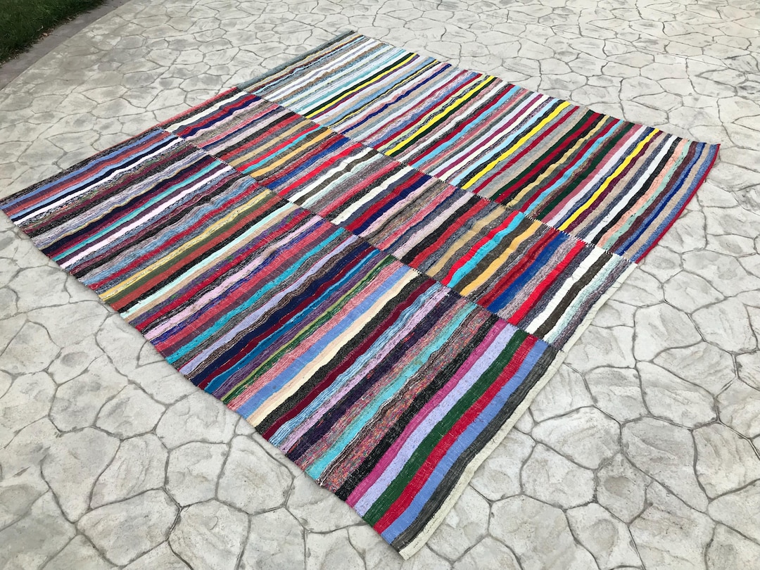 10x10 Square Rug ,extra Large Cotton Square Kilim Rug. 100% Oversize ...
