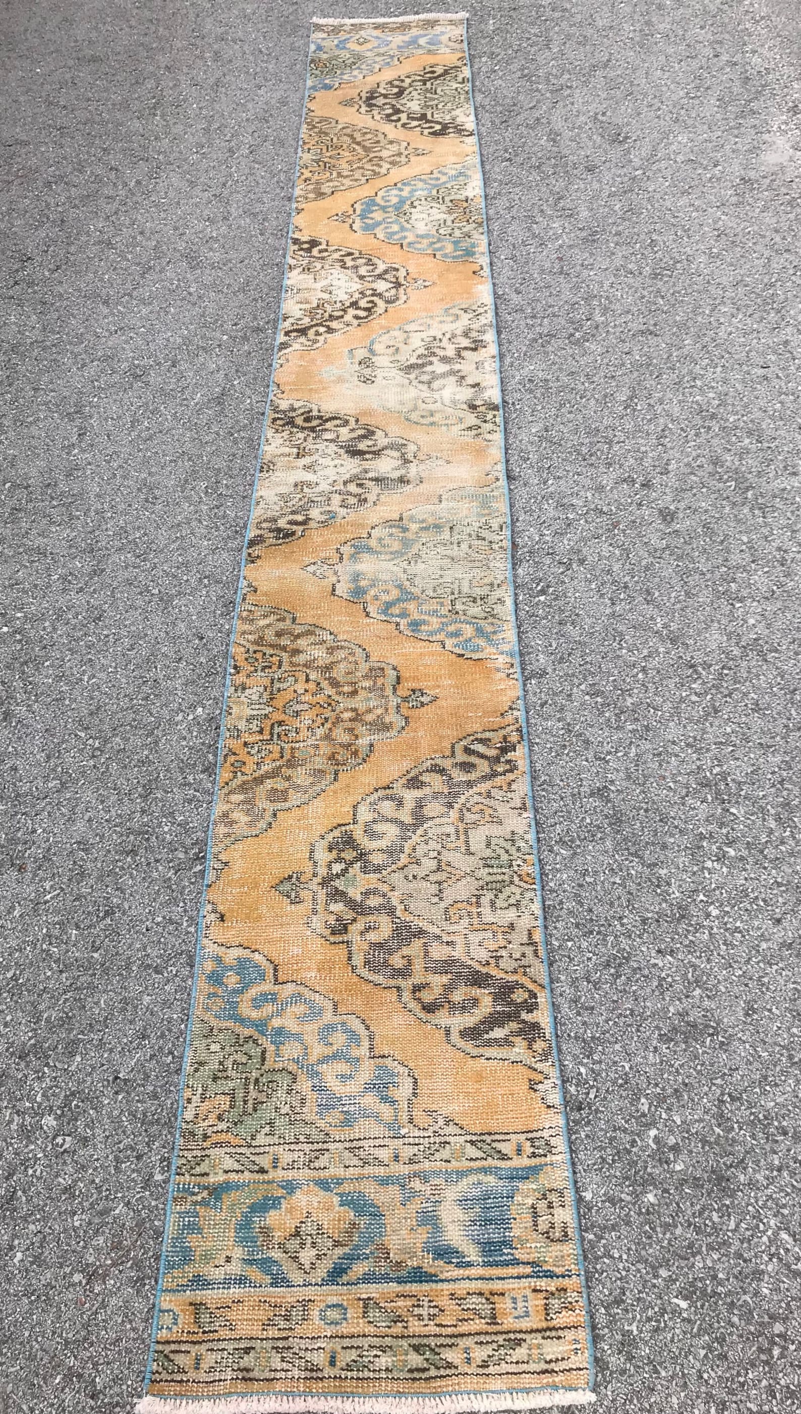 15x113 Ft /narrow Rug Runner Distressedblue Rug Runner - Etsy