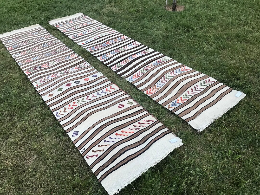 2.6x12.9 Ft/pair Extra Long Turkish Runner Rug,muted Color Rug, Oushak ...
