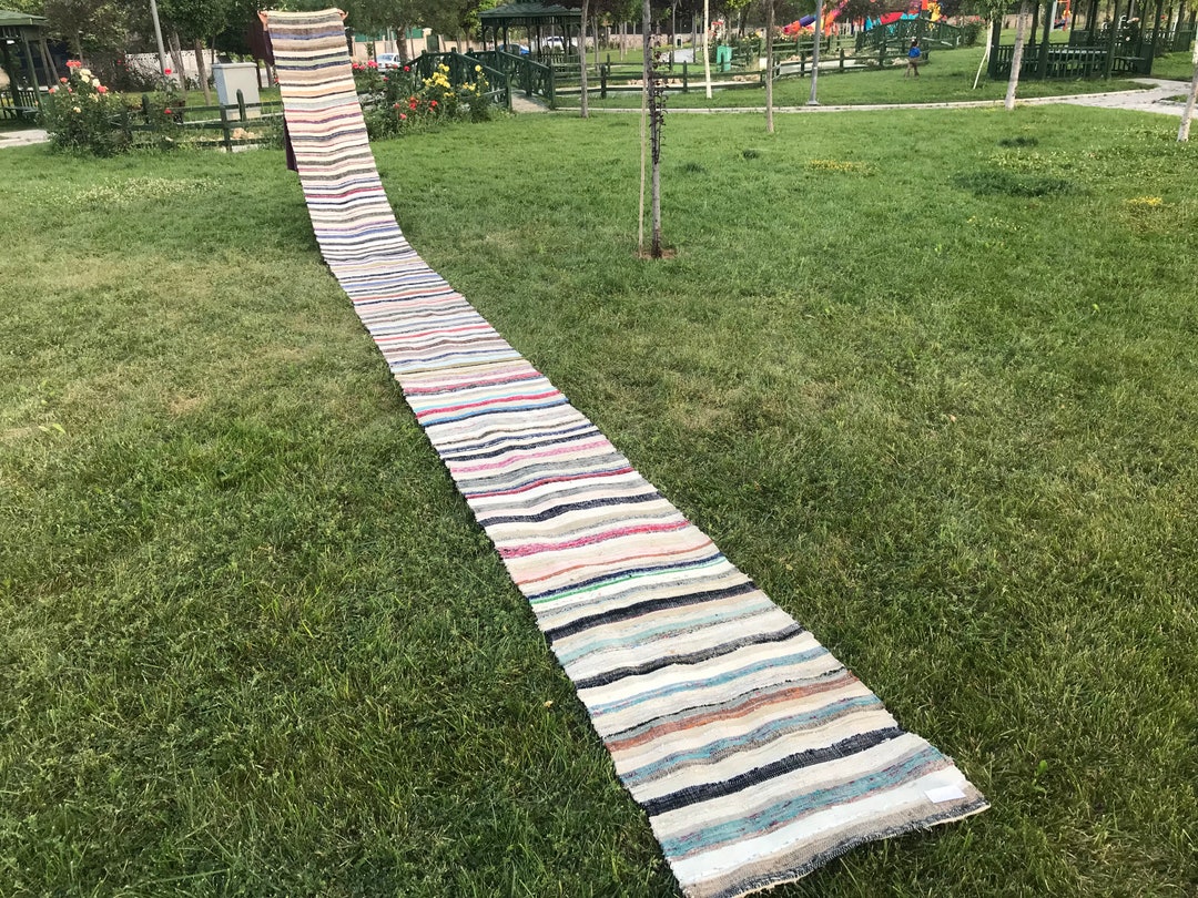 2.3x32.2 Ft / Extra Long Rag Rug Stair Case, Stair Runner Rug , Rag ...