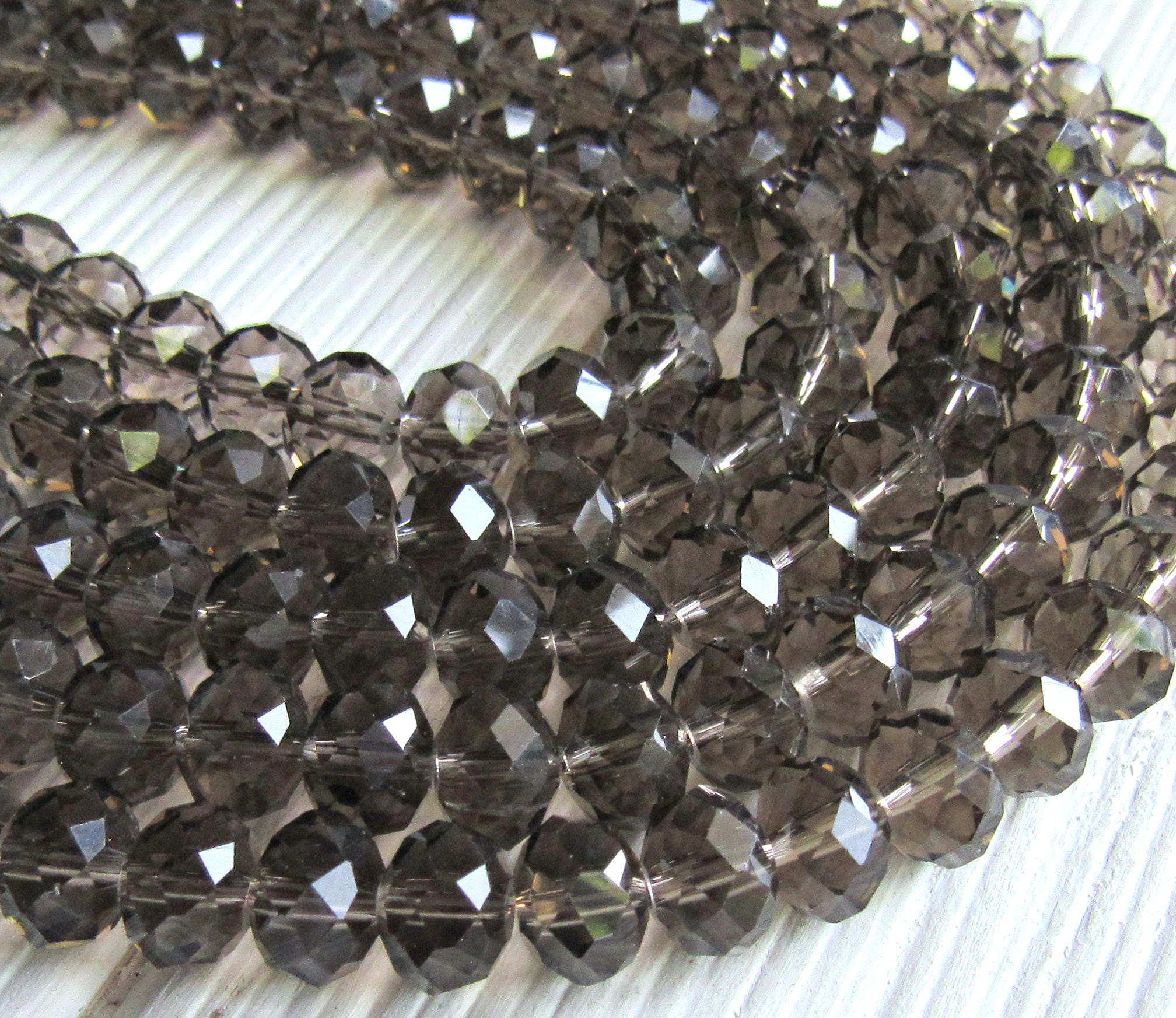 6mm Gray glass beads 6mm glass beads faceted Rondelle gray | Etsy