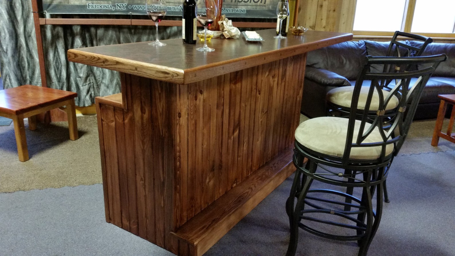 Solid Wood Bar with Premium DecoMetal® Laminate top | Etsy