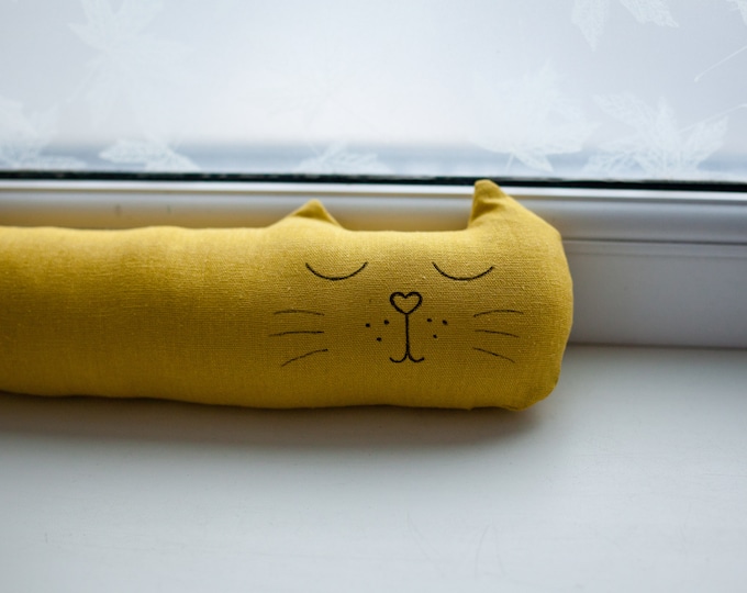 Filled Door Draft Stopper White Cat Animal Bird Burlap Beach - Etsy