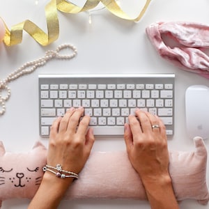 Keyboard Wrist Rest Rose Gold Pink Mouse Pad Cat Cubicle Decor Gold ...