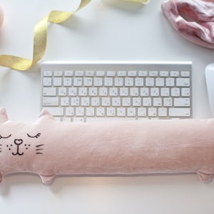 Keyboard Wrist Rest Rose Gold Pink Mouse Pad Cat Cubicle Decor Gold ...