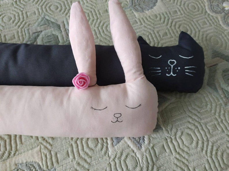 Filled Door Draft Stopper White Rabbit Animal | Etsy