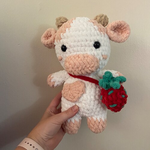 Strawberry Cow Plushie Cow Plush Collectible Plush Cute - Etsy