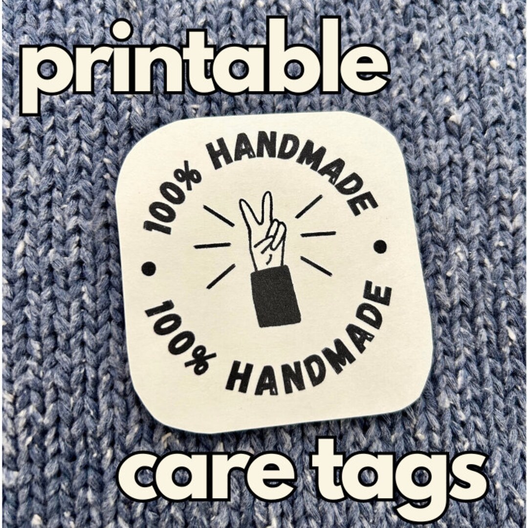 Printable Care Tag, Printable Care Instructions, Printable Handmade ...