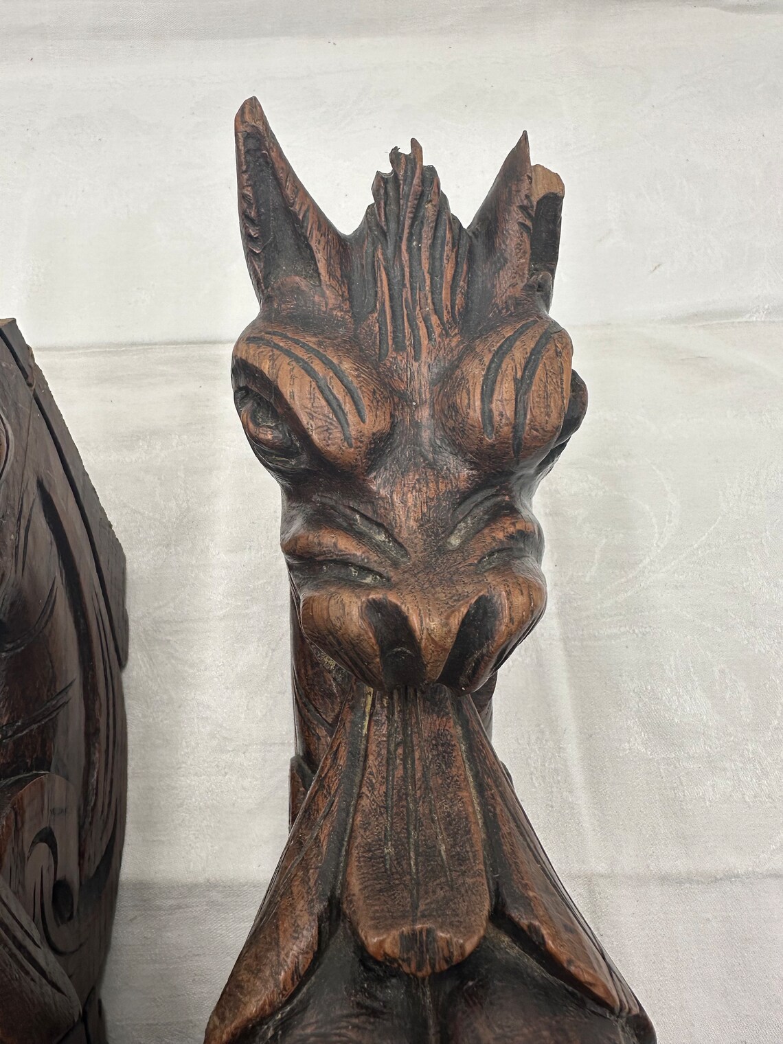 2pcs Griffin Wood Corbels, Hand Carved Oak Furniture Support, Griffin ...