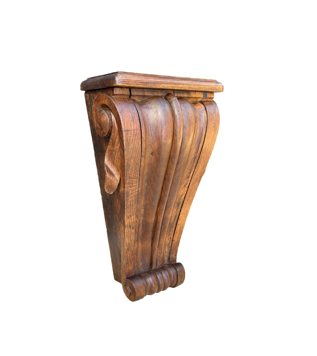 17" Vintage Carved Oak Wood Wall Corbel Large Bracket Shelf - Etsy