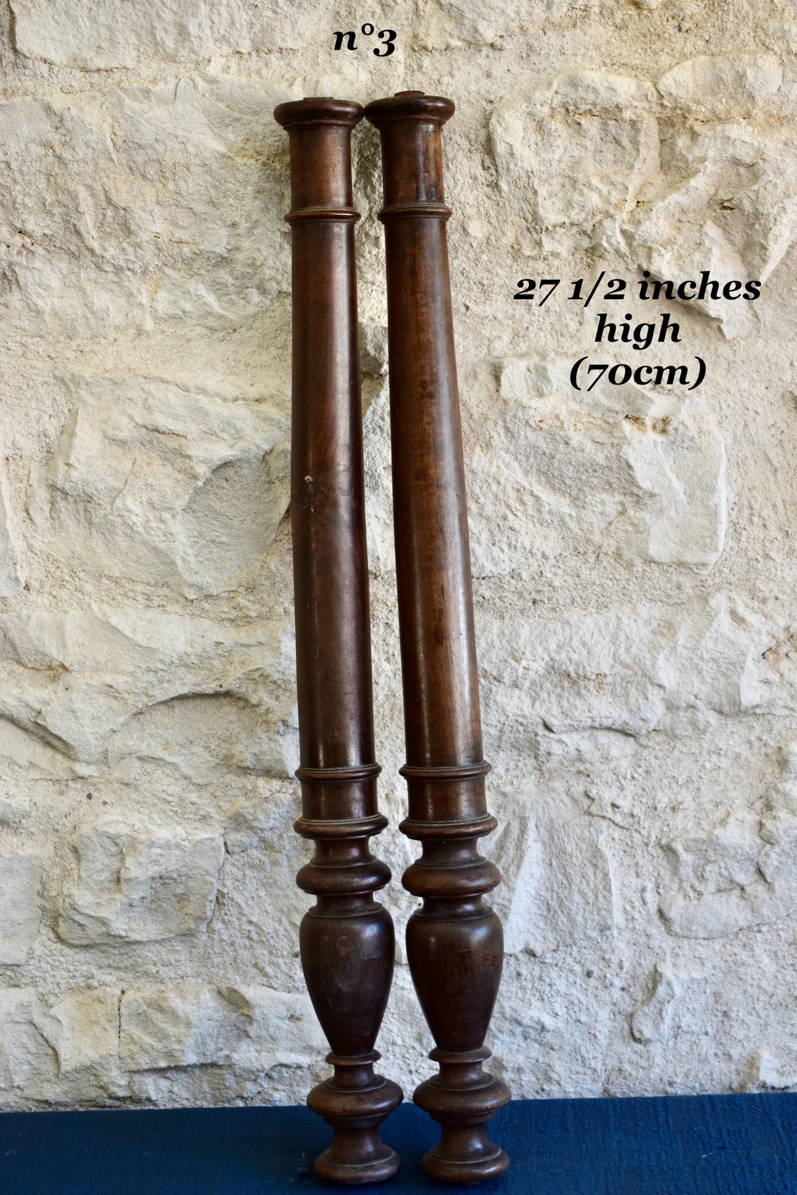 Walnut Wood Post Pillars, Architectural Furniture Pilasters, Antique ...