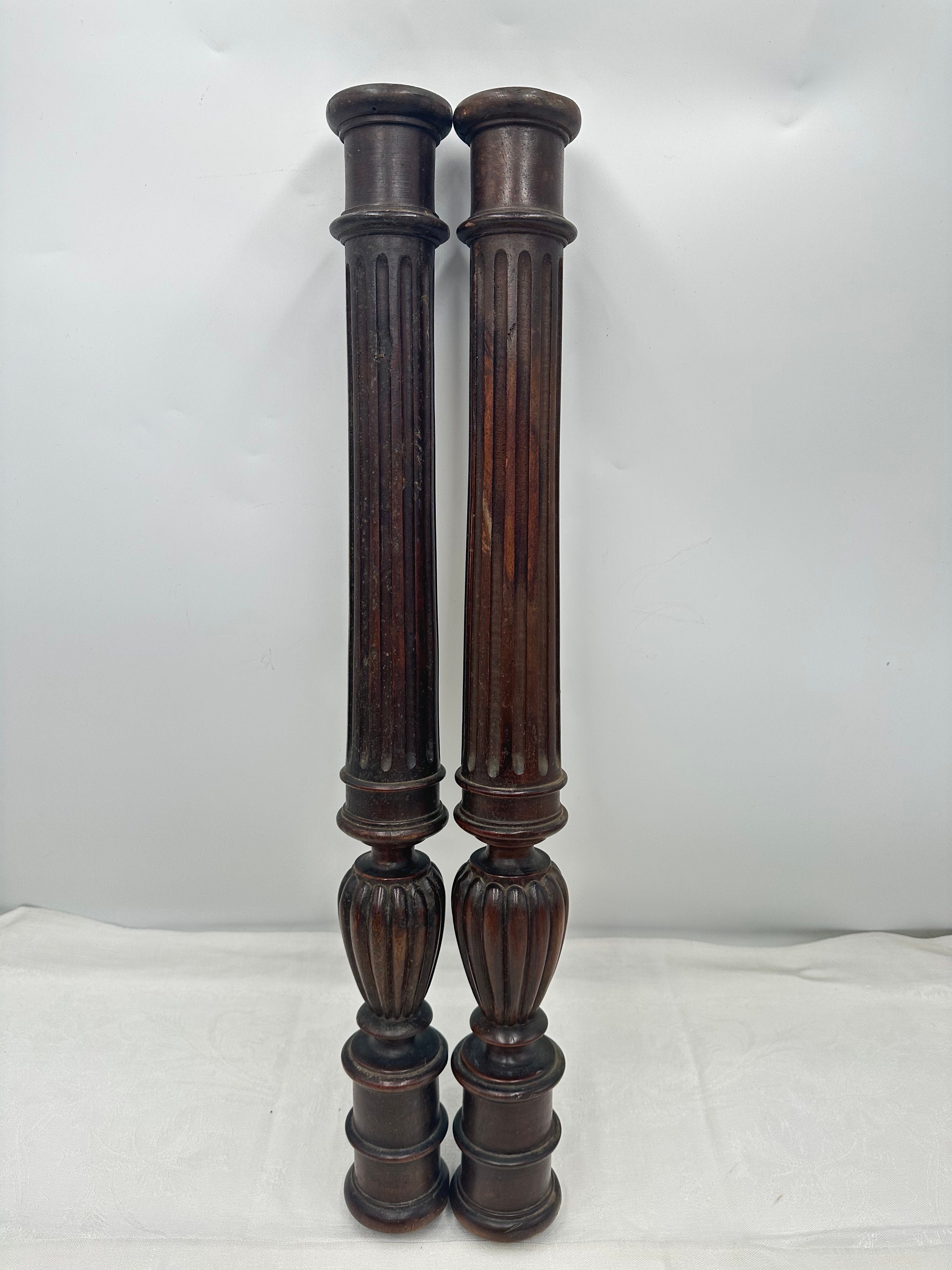21 Vintage Wood Post Pillars, Architectural Fluted Pilasters, French ...