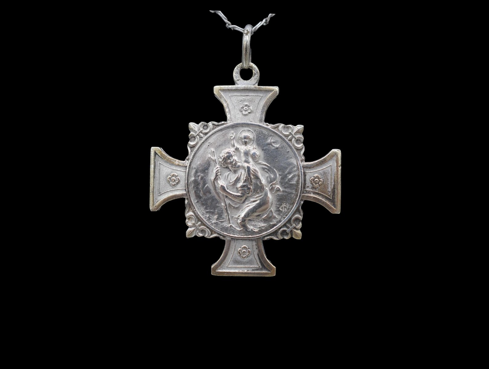 Saint Christopher Cross Medal Pendant | Etsy