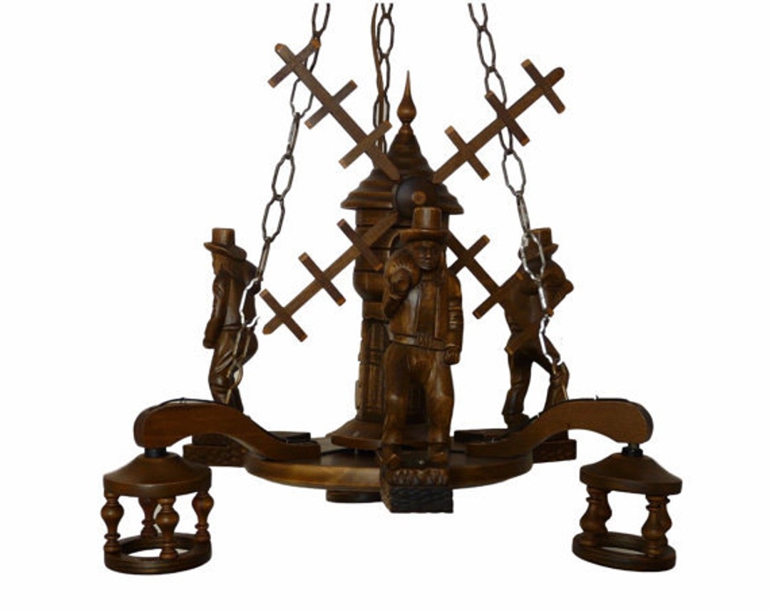 French Black Forest Antique Hand Carved Wood Light Lamp - Etsy