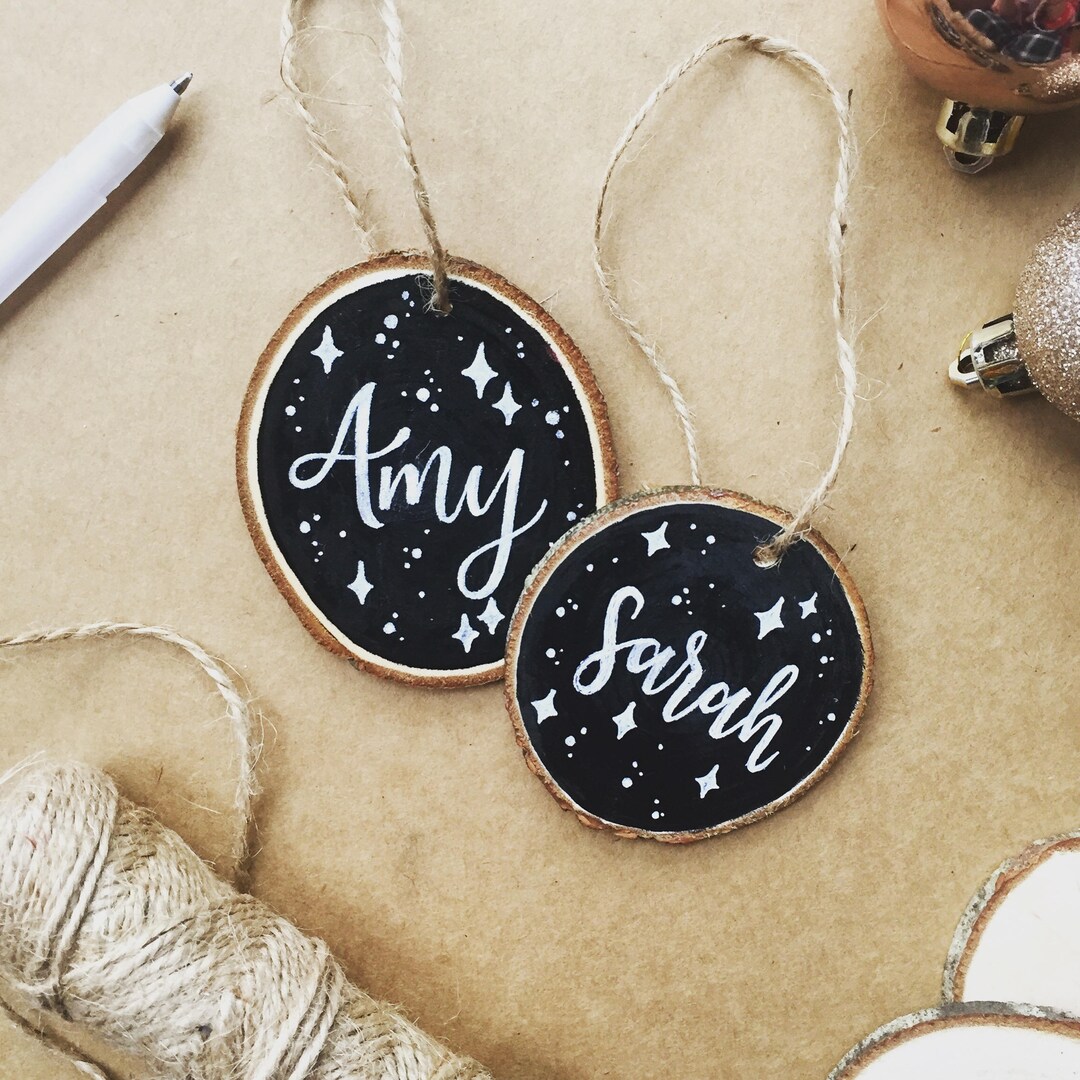 Personalised Christmas Log Slice Decoration, Customised Wooden ...