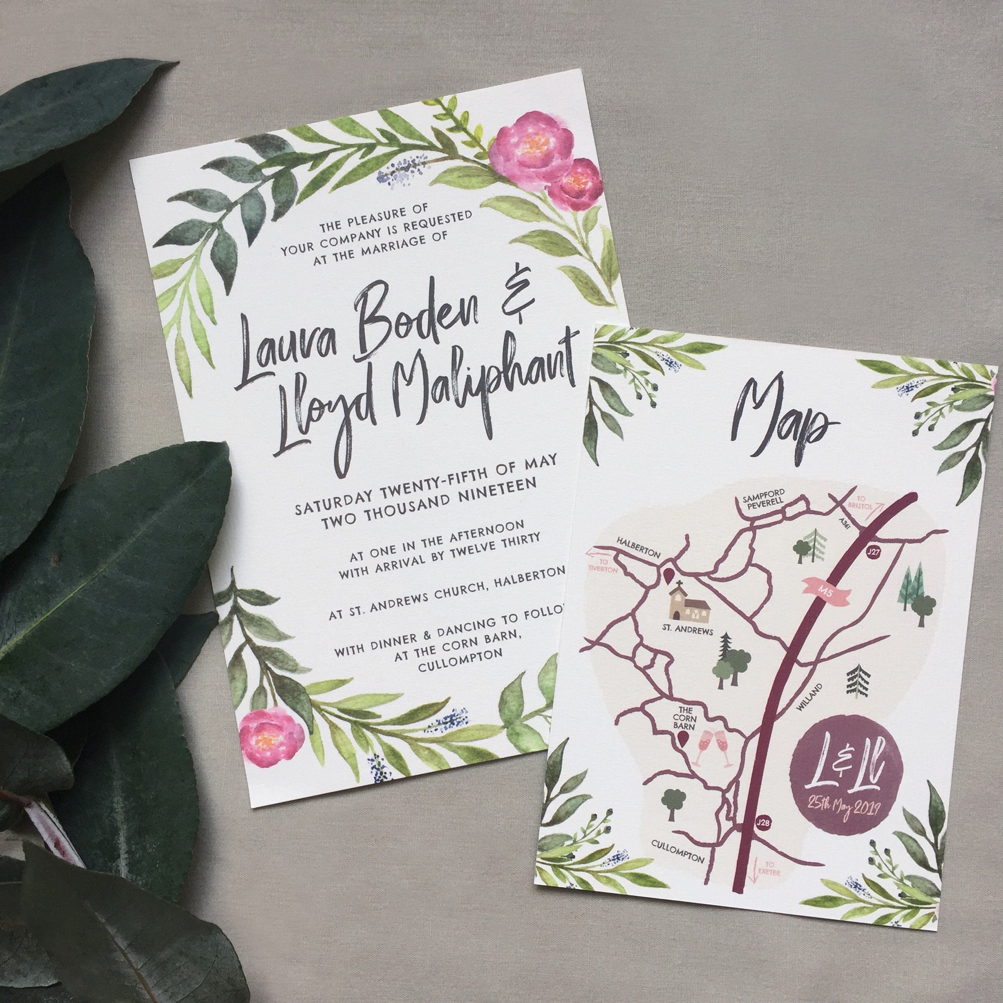 Personalised Wedding Map, Custom Wedding Venue Map, Printed Customised ...