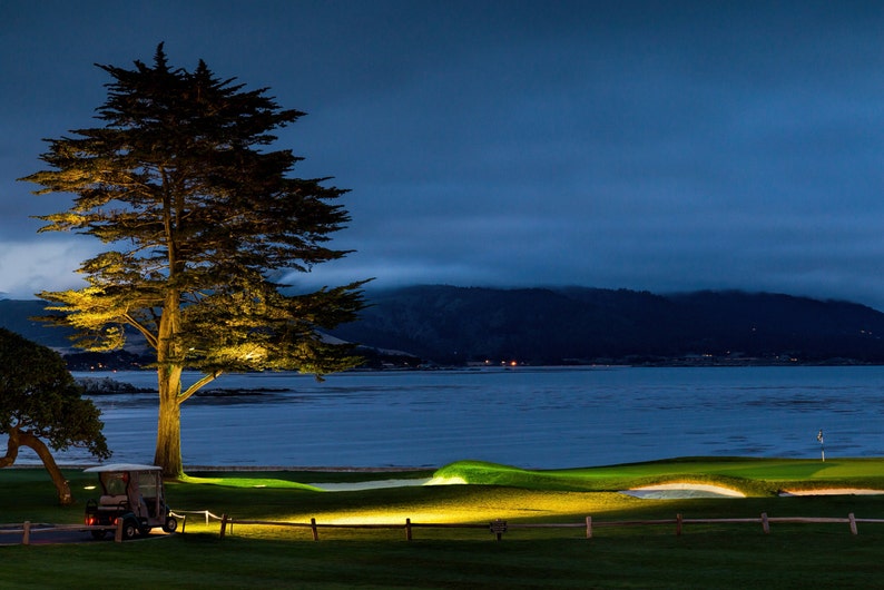 Pebble Beach Golf Resort, Hole #18 at Night - Fine Art Golf Prints - Etsy