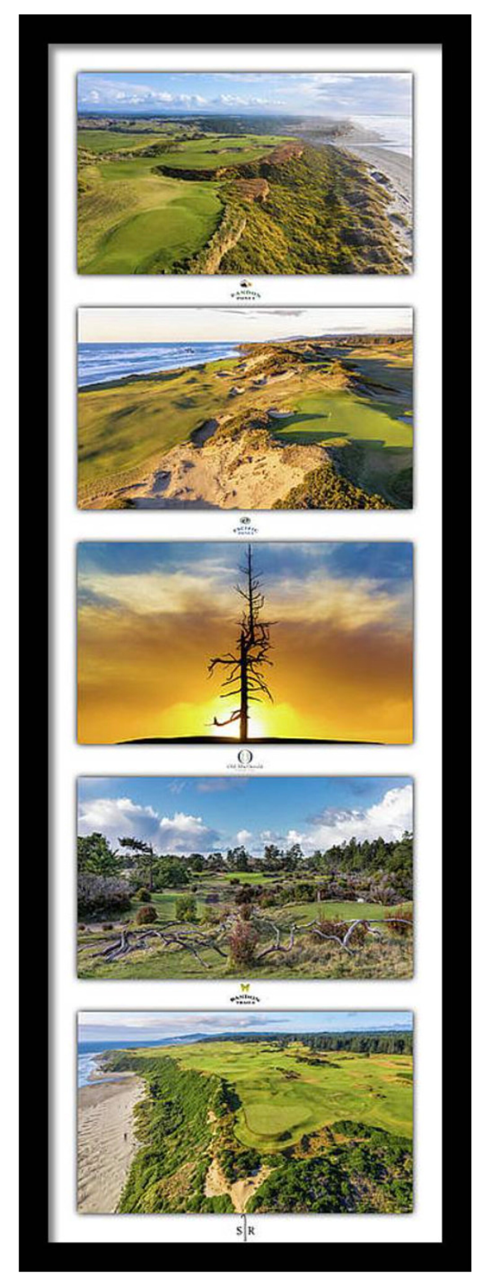 Bandon Dunes Golf Poster Featuring the 5 Courses - Fine Art Golf Prints ...