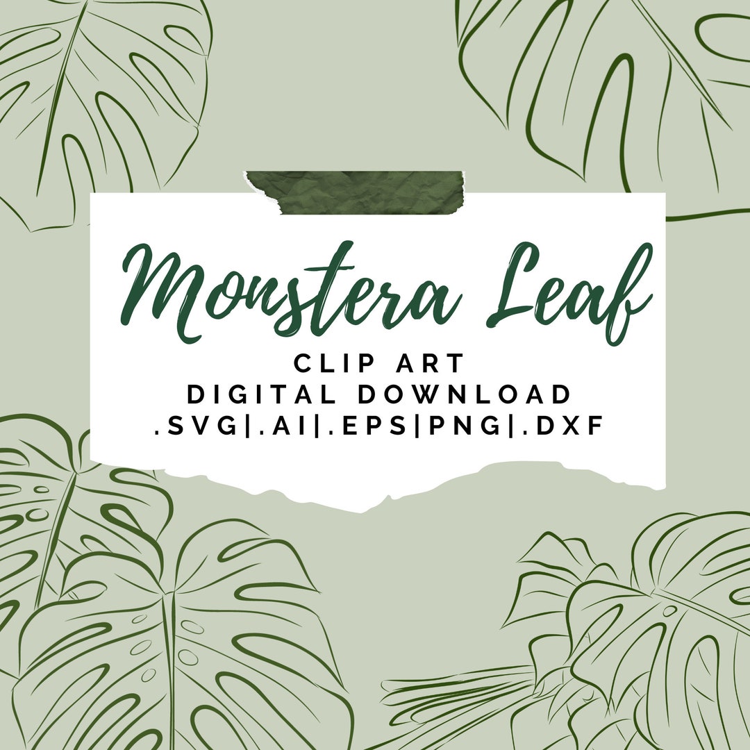 Downloadable Monstera Clip Art Bundle, Monstera Cut File, Plant SVG ...