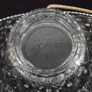 Diamond and Hobnail Pattern Glass Basket by Fostoria, Clear Glass Candy ...