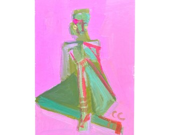 Original Abstract Painting, Female Figure Painting, Abstraction of ...