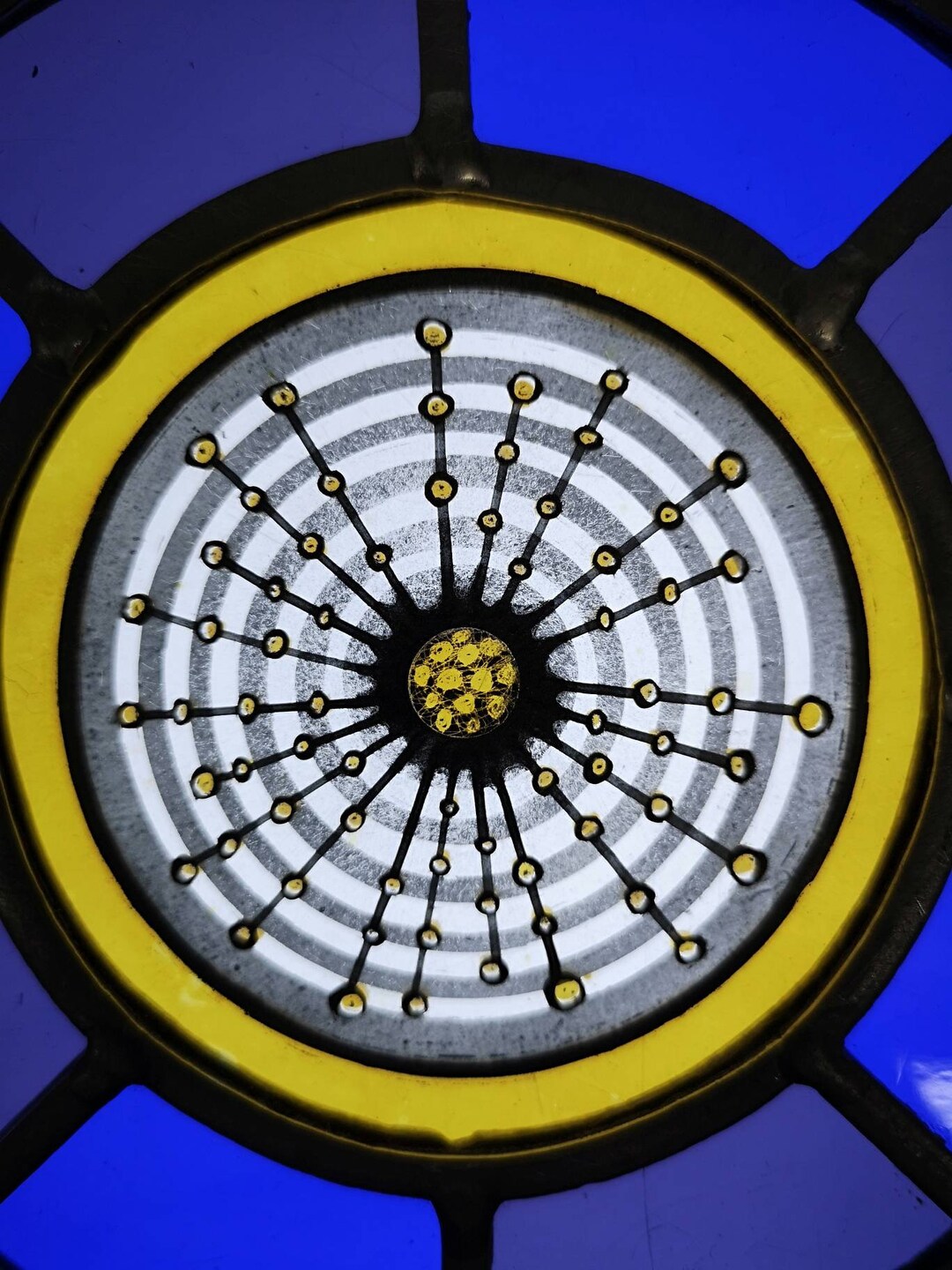 Sputnik Hand Painted Stained Glass Panel - Etsy