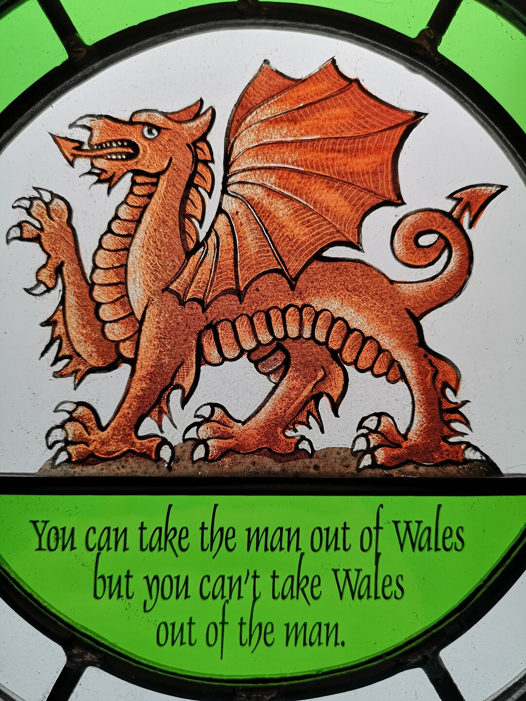 Welsh Dragon Stained Glass Panel - Etsy