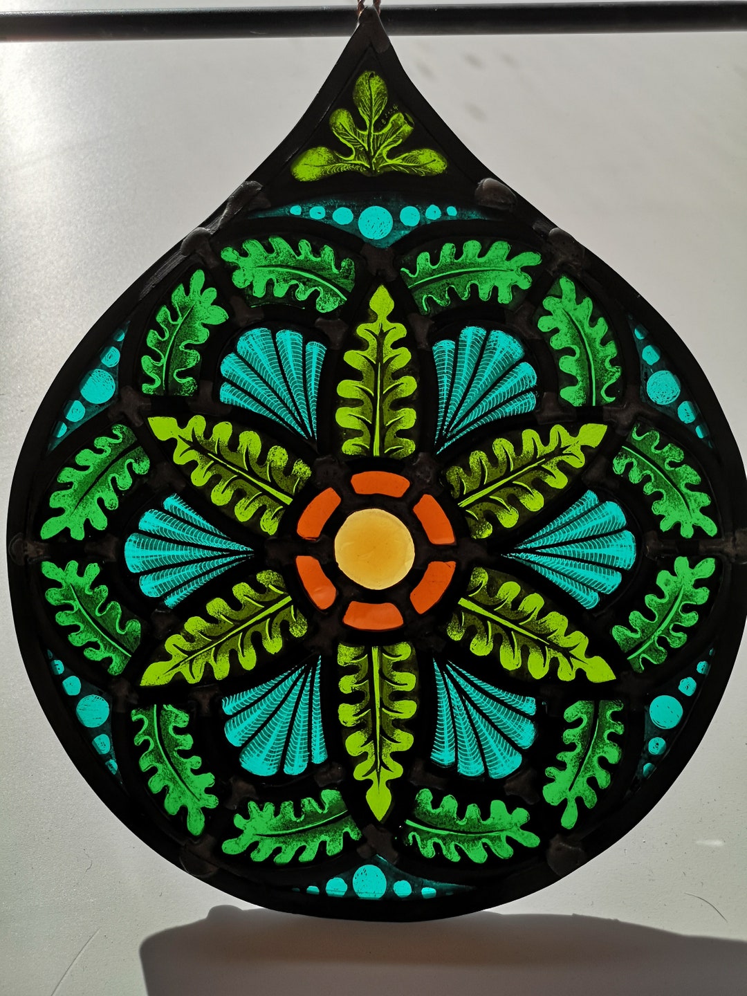 Stained Glass Teardrop Mandala - Etsy