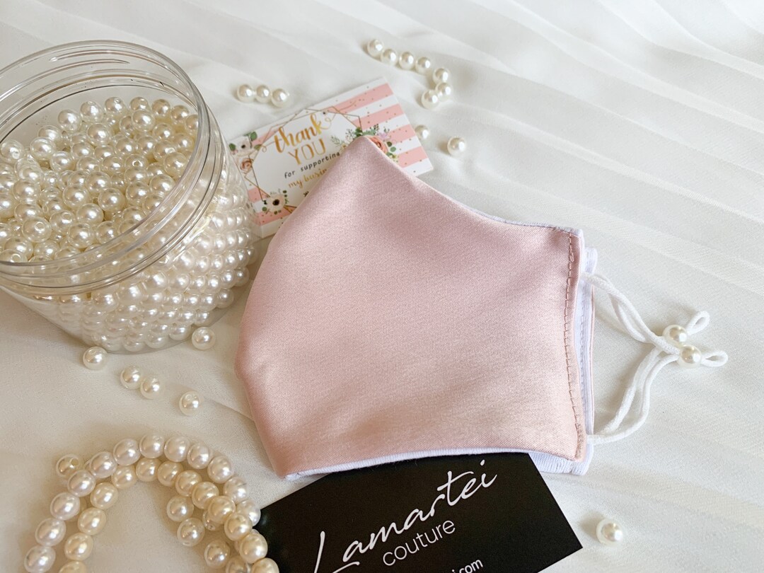 Luxurious Pink Satin Mask, Comfortable, Soft and Breathable, Made With ...