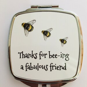 Great Friend Gift, Gift for a Best Friend, Bee Gift, Bee Compact Mirror ...