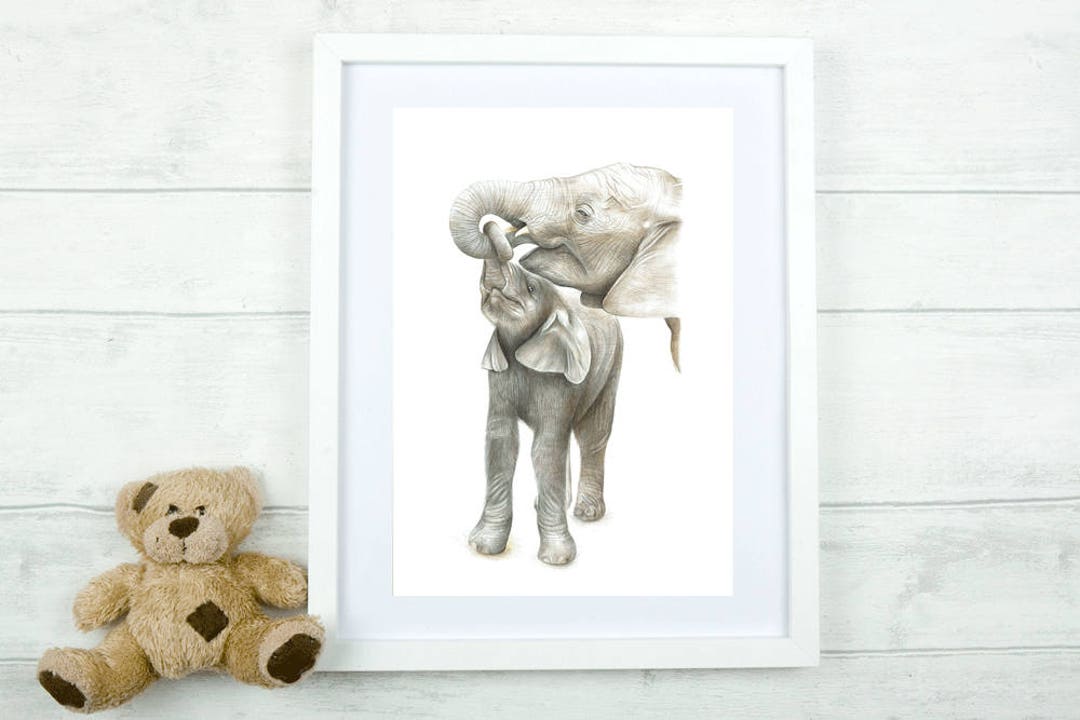A5, A4, A3 Signed Limited Edition Elephant Print, Nursery Decor ...