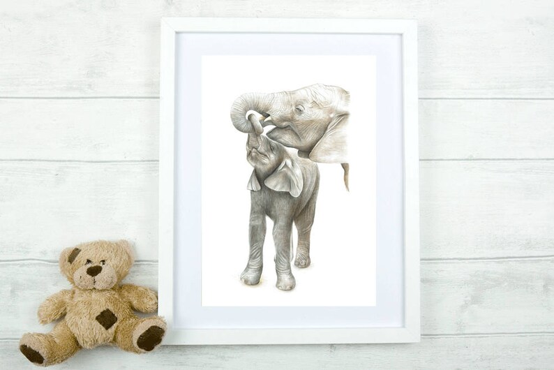A5 A4 A3 Signed Limited Edition Elephant Print Nursery - Etsy