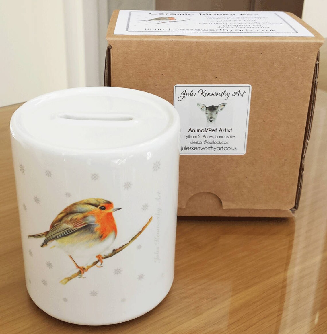 Unique Christmas Robin Ceramic Money Box Which Can Be Personalised for ...