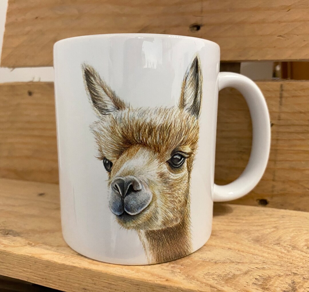 Personalised Alpaca Mug and Coaster Gift Set. Alpaca Ceramic Mug and ...