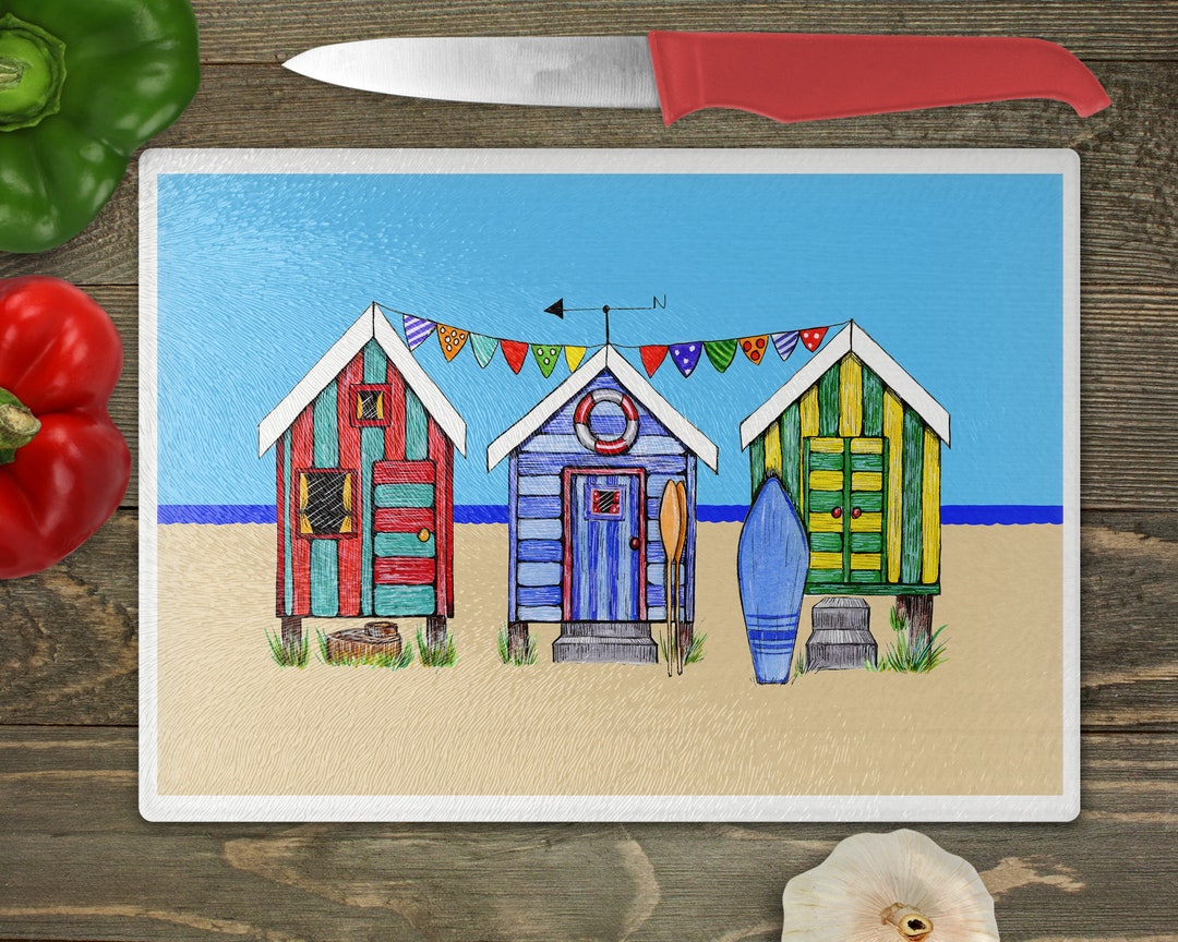 Beach Hut Glass Chopping Board / Worktop Saver This Would - Etsy