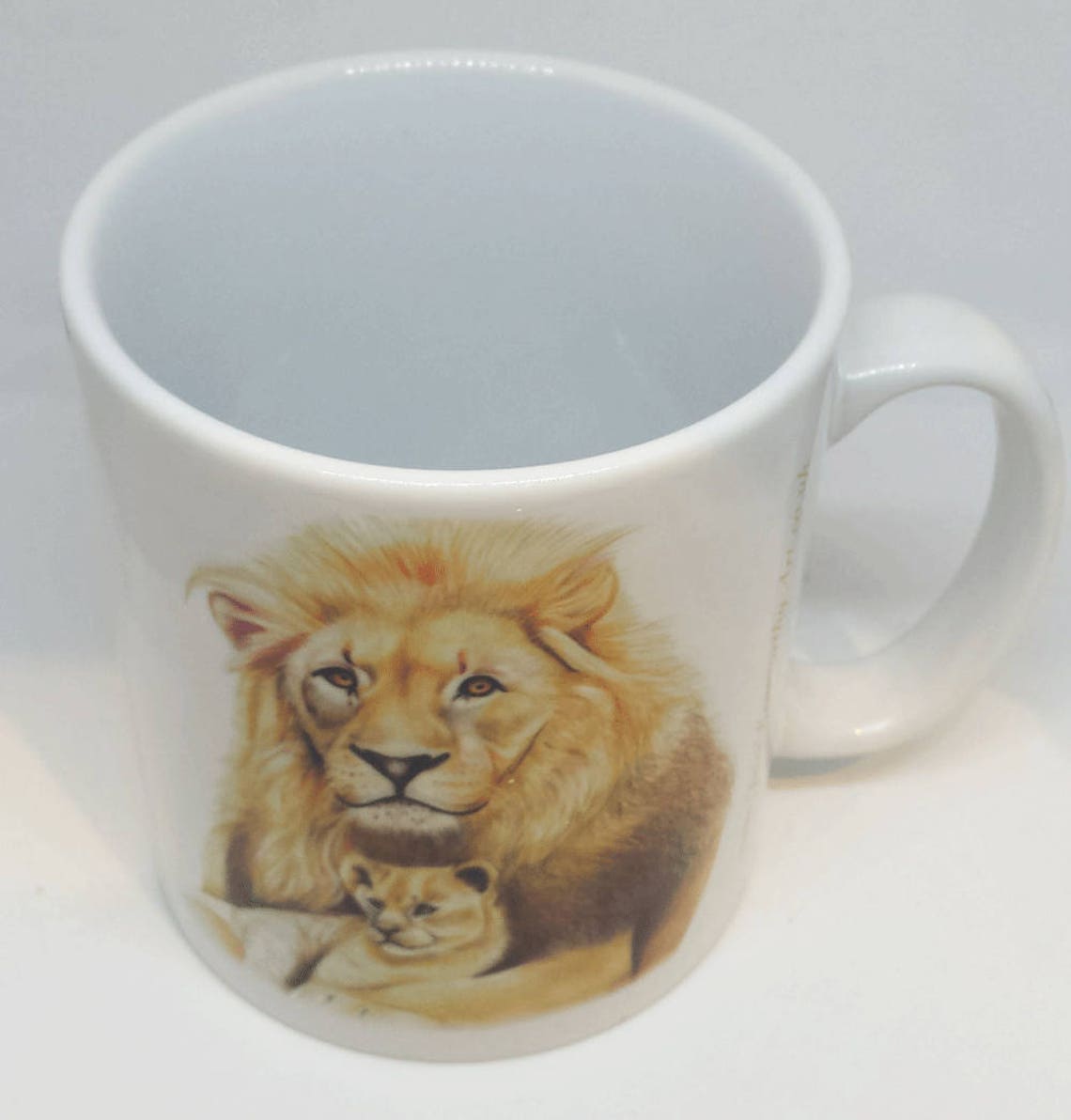 Lion Mug Lion and Cub Illustration Love Lions Lion Art - Etsy