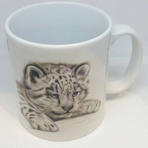 Cute Snow Leopard Mug, Love Snow Leopards, Cat Mug, Personalised Mug ...