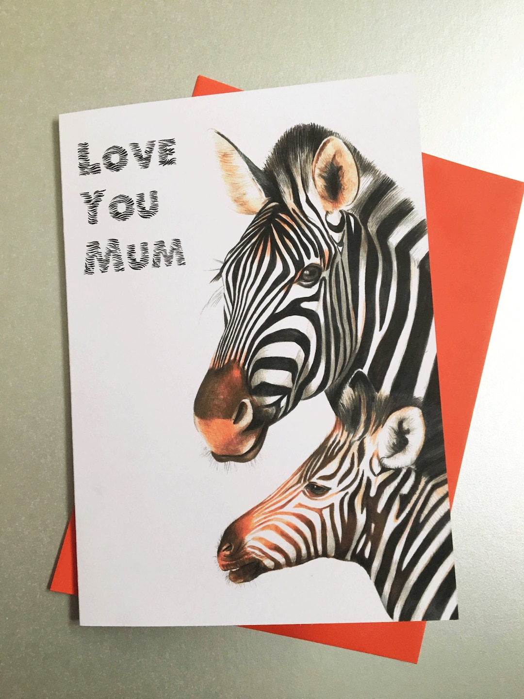 Zebra A5 Greetings Card, Personalised Zebra Card, Love Zebra's, Zebra ...