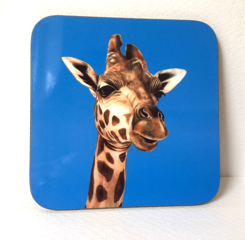 Funky Giraffe Illustrated Coloured Coasters Giraffe - Etsy
