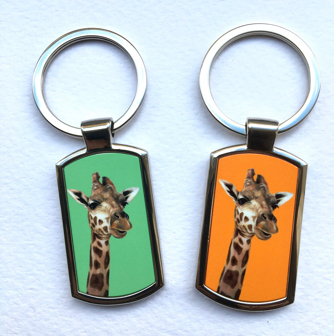 Giraffe Key Ring, Giraffe Metal Key Ring With Black Presentation Box ...