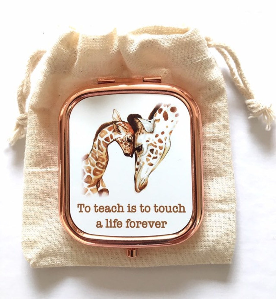 Teachers Gift, Giraffe Mirror, Giraffe Gift, Compact Mirror ...
